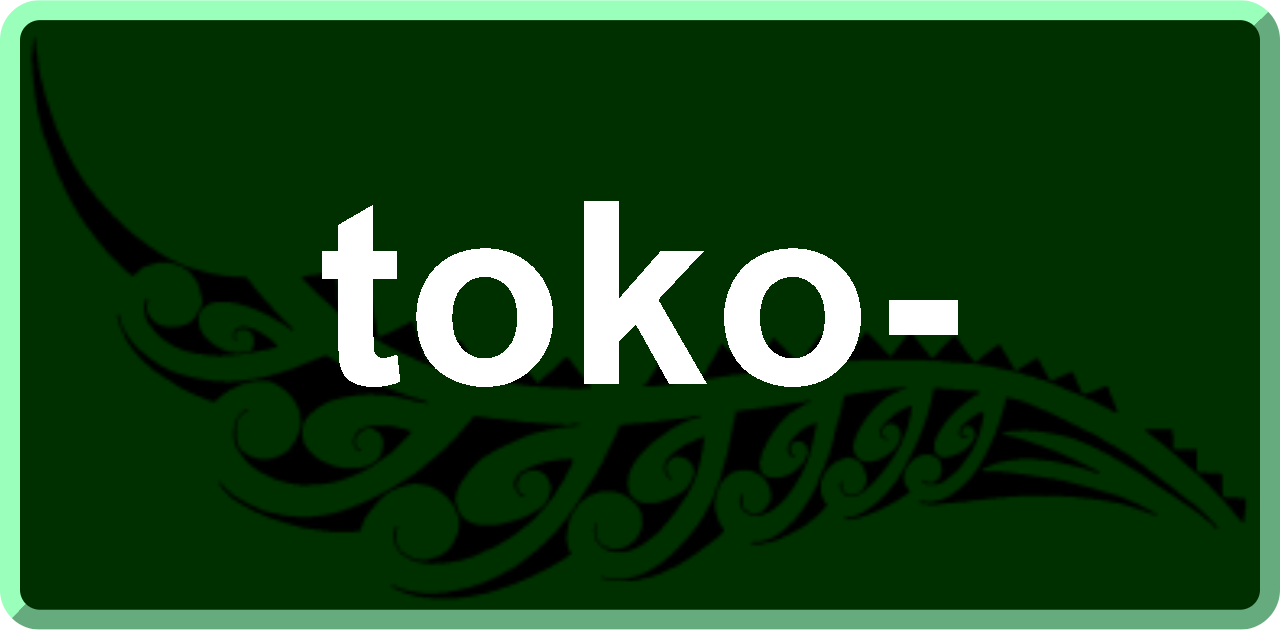 toko-: prefix to numbers 2-9 when counting people